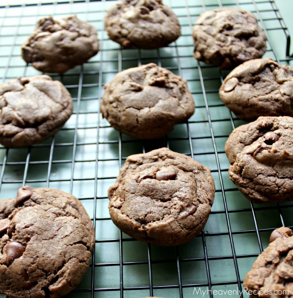 Chilled Triple Chocolate Chocolate Chip Cookies - My Heavenly Recipes