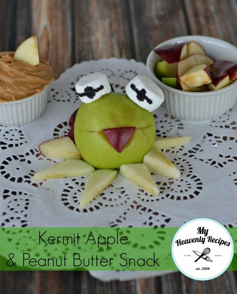 Kermit The Frog Apple Snack - My Heavenly Recipes