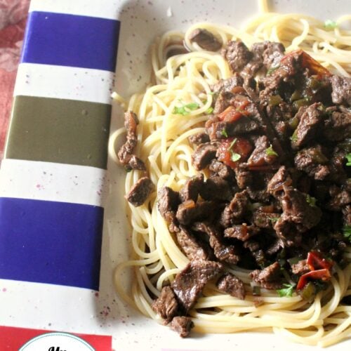Steak Kabob Pasta - My Heavenly Recipes