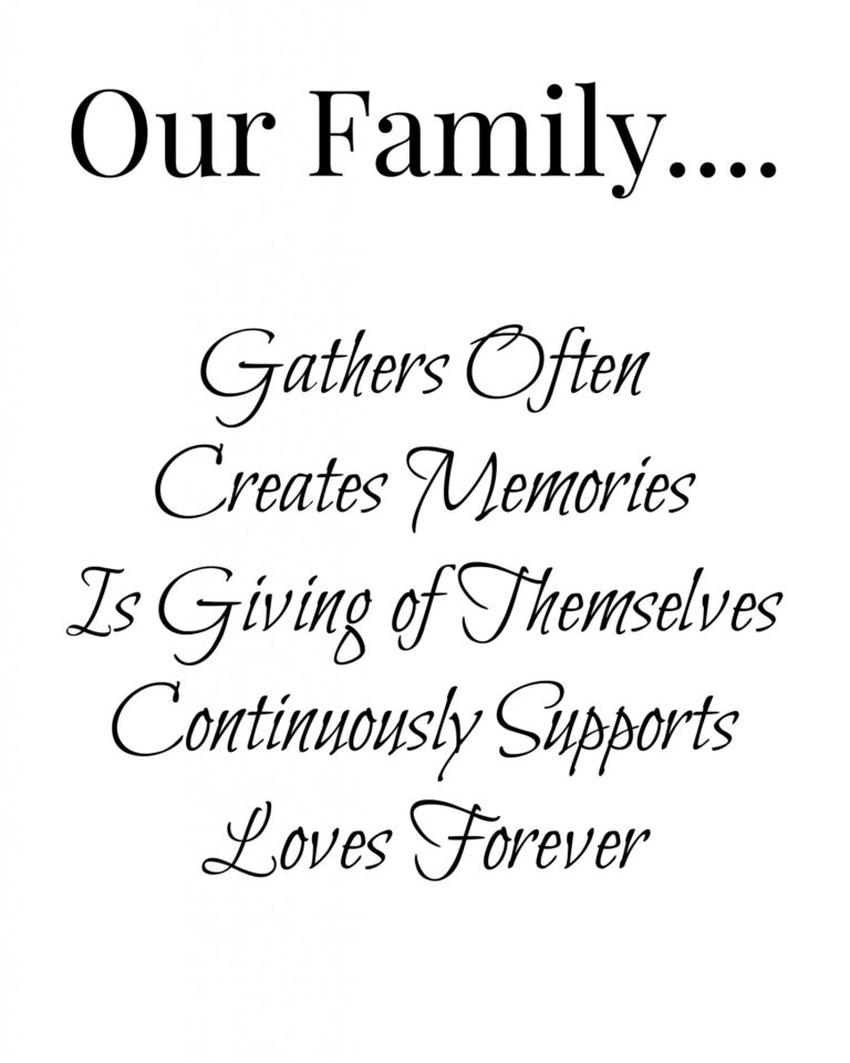 Our Family Free Printable - My Heavenly Recipes