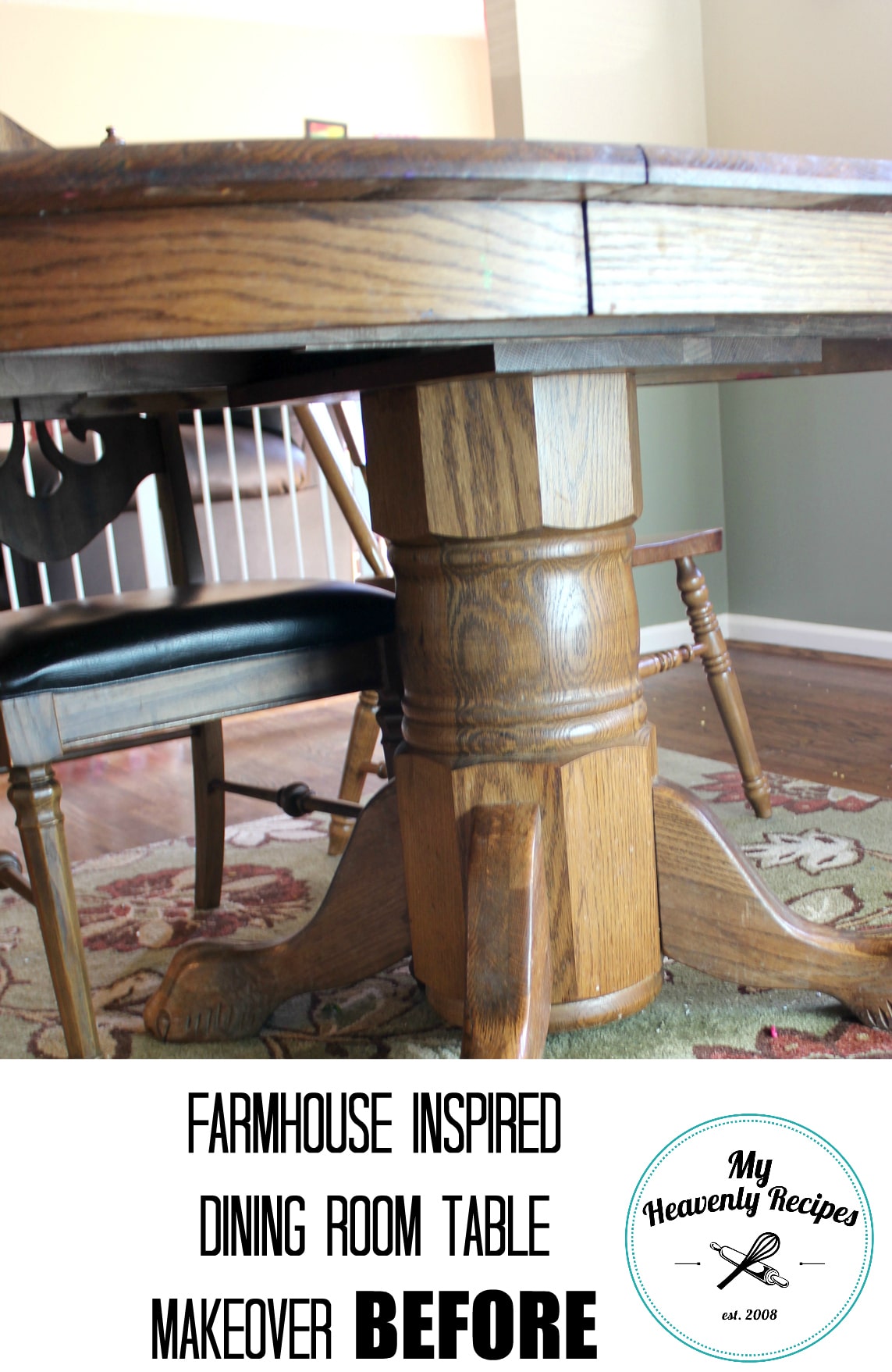 Farmhouse Inspired Dining Table Makeover - My Heavenly Recipes