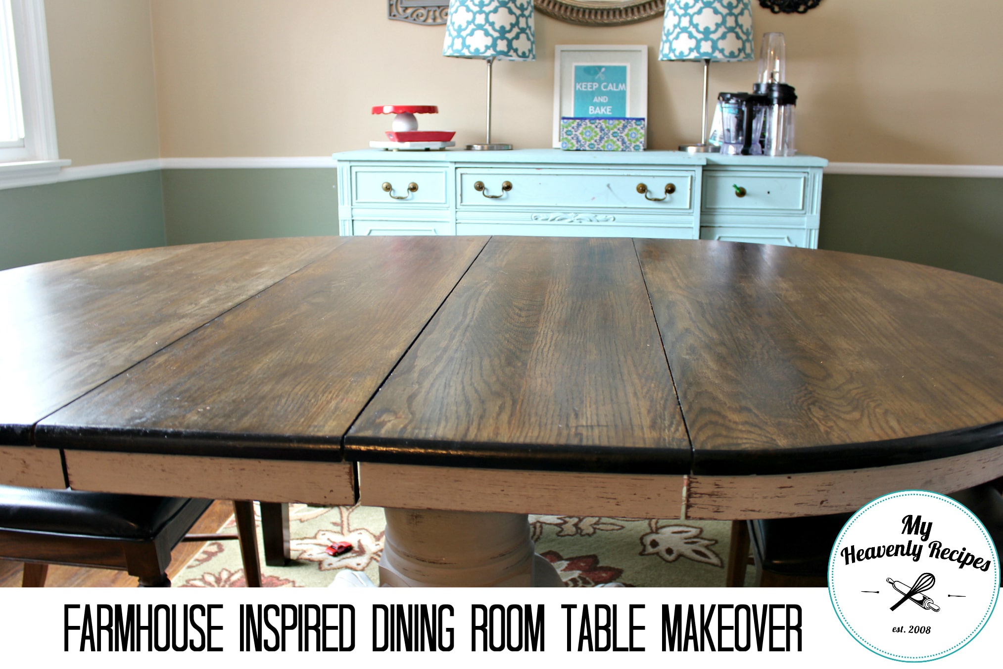 Farmhouse Inspired Dining Table Makeover - My Heavenly Recipes