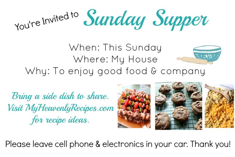 Sunday Dinner Invitations - FREE Printable - My Heavenly Recipes