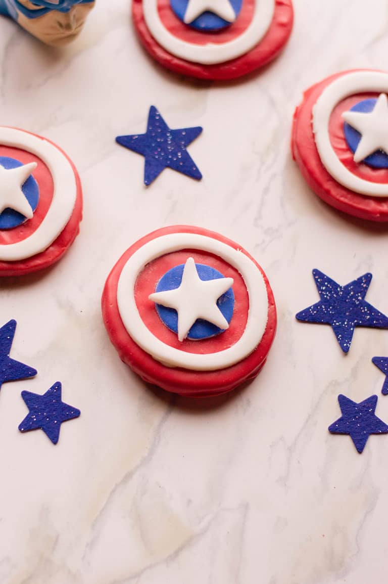 Captain America Cookies - My Heavenly Recipes