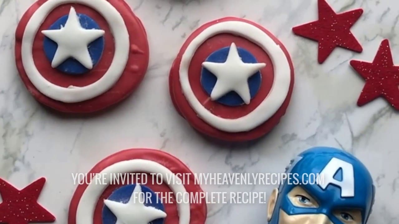 Captain America Cookies - My Heavenly Recipes