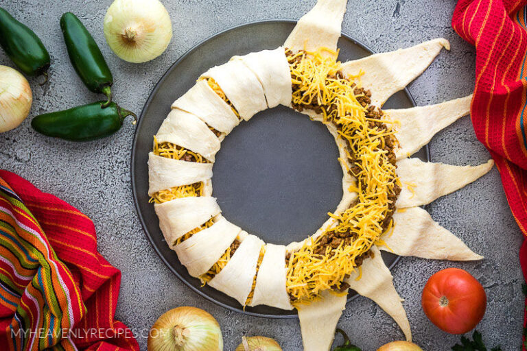 Crescent Roll Taco Ring - My Heavenly Recipes