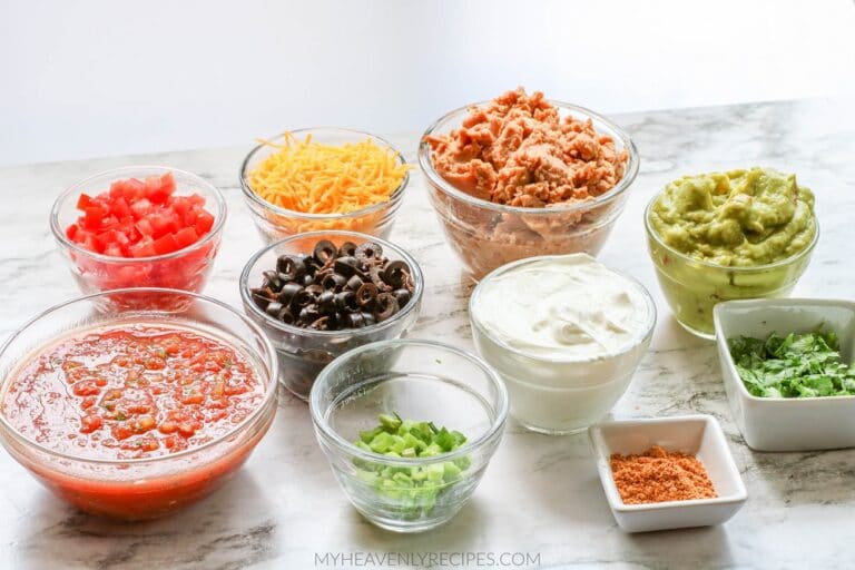 7 Layer Dip Party Cups - My Heavenly Recipes
