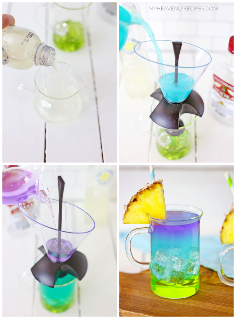 Layered Mermaid Cocktail - My Heavenly Recipes