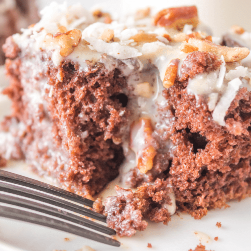 German Chocolate Poke Cake - My Heavenly Recipes