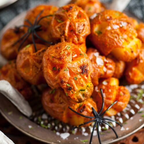 Halloween Skull Roasted Red Potatoes - My Heavenly Recipes