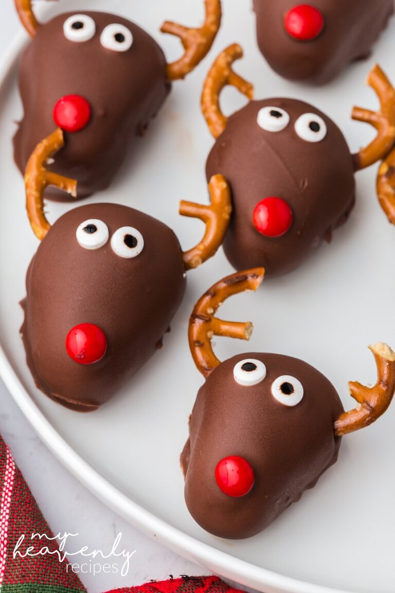 Chocolate Reindeer Nutter Butter Bites - My Heavenly Recipes