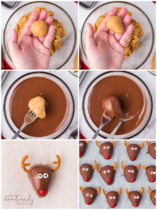 Chocolate Reindeer Nutter Butter Bites - My Heavenly Recipes