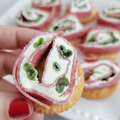 Salami Cream Cheese Cracker Bites - My Heavenly Recipes