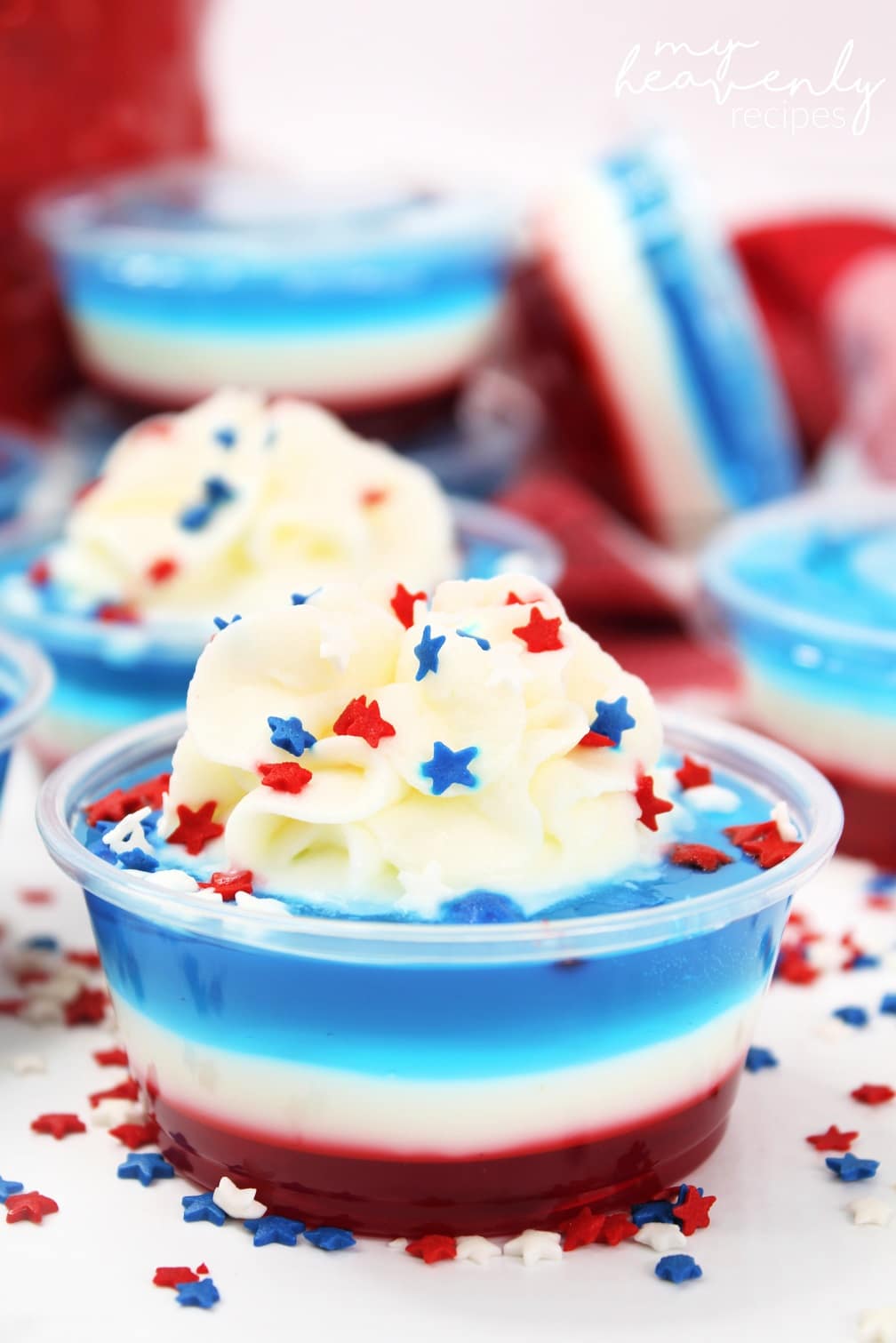 Bomb Pop Jello Shots - My Heavenly Recipes