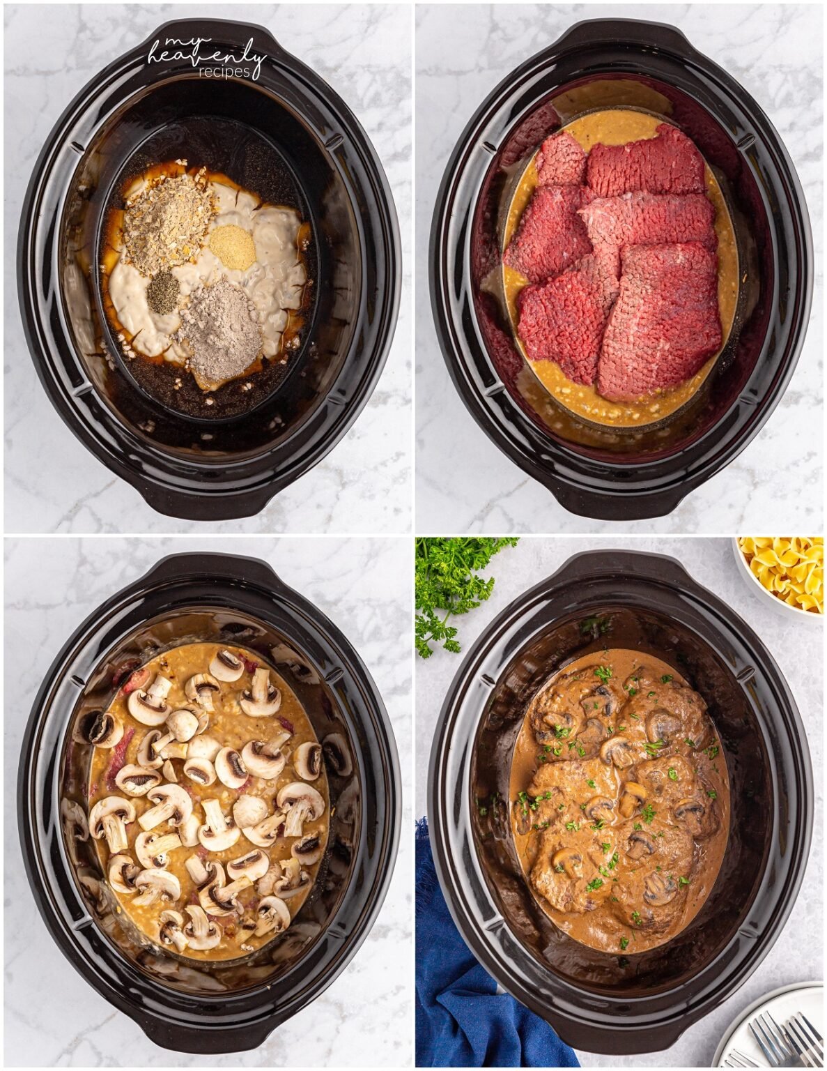 Slow Cooker Cube Steak Recipe - My Heavenly Recipes
