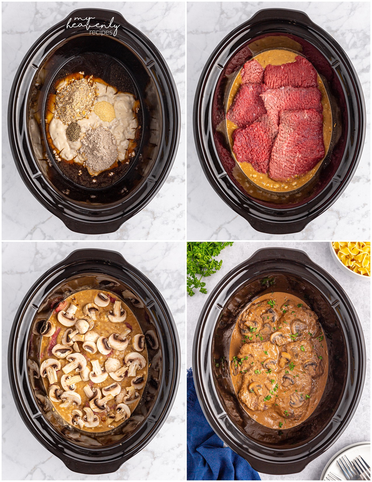 Slow Cooker Cube Steak Recipe - My Heavenly Recipes