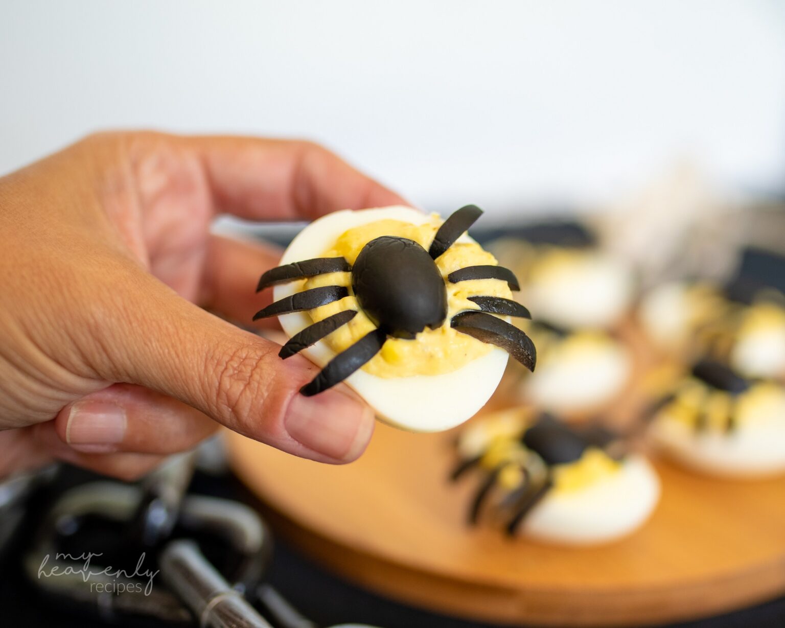 Spooky Spider Deviled Eggs - My Heavenly Recipes