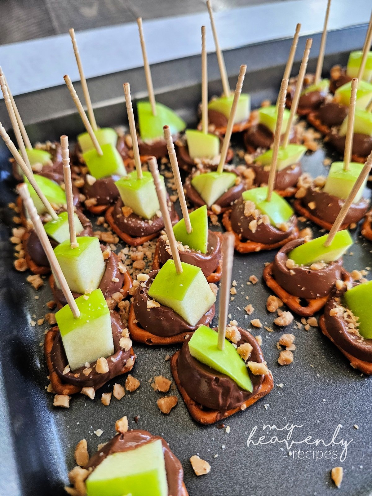 Toffee Caramel Apple Bites - My Heavenly Recipes