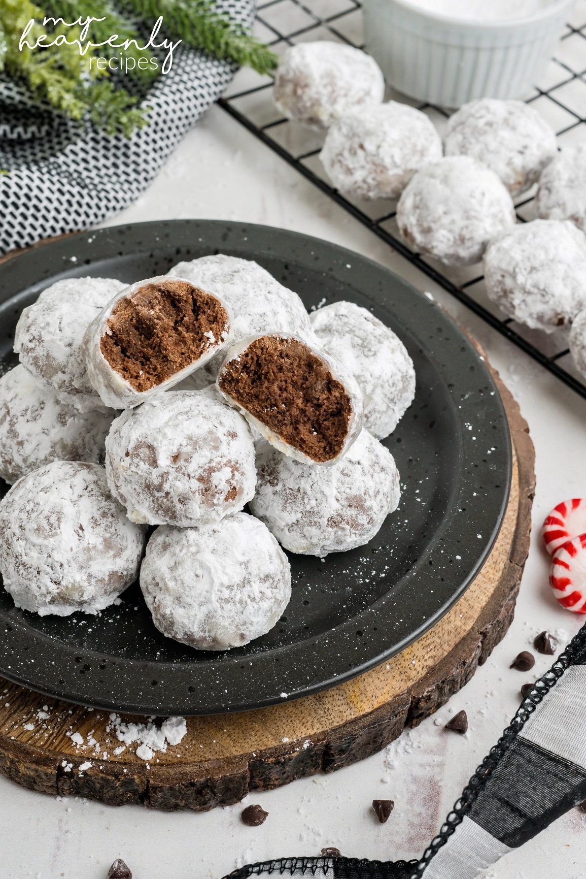 Chocolate Snowball Cookies - My Heavenly Recipes