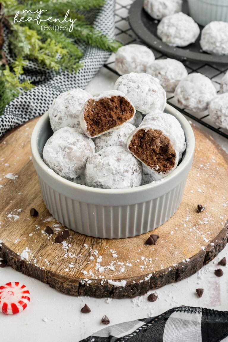 Chocolate Snowball Cookies - My Heavenly Recipes