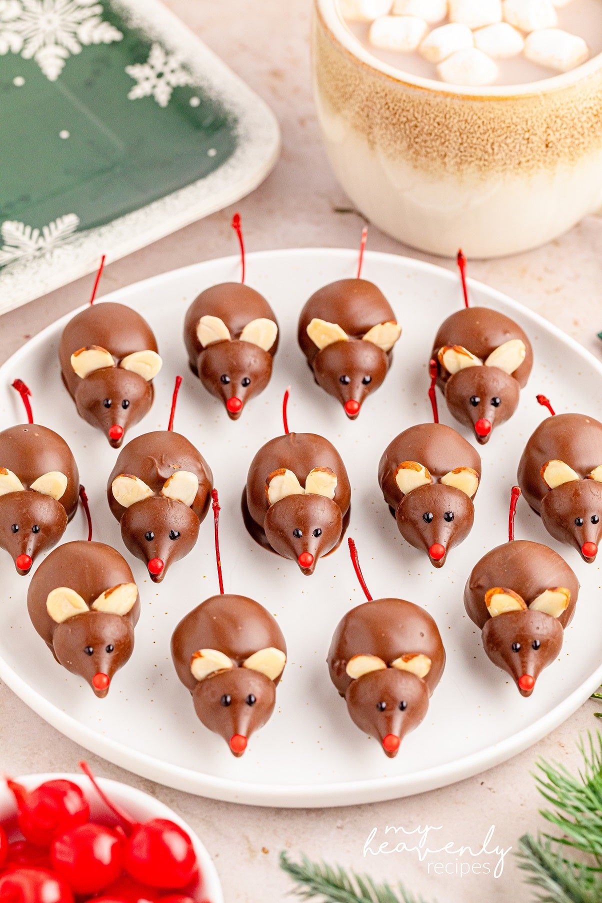 Chocolate Covered Cherry Mice - My Heavenly Recipes