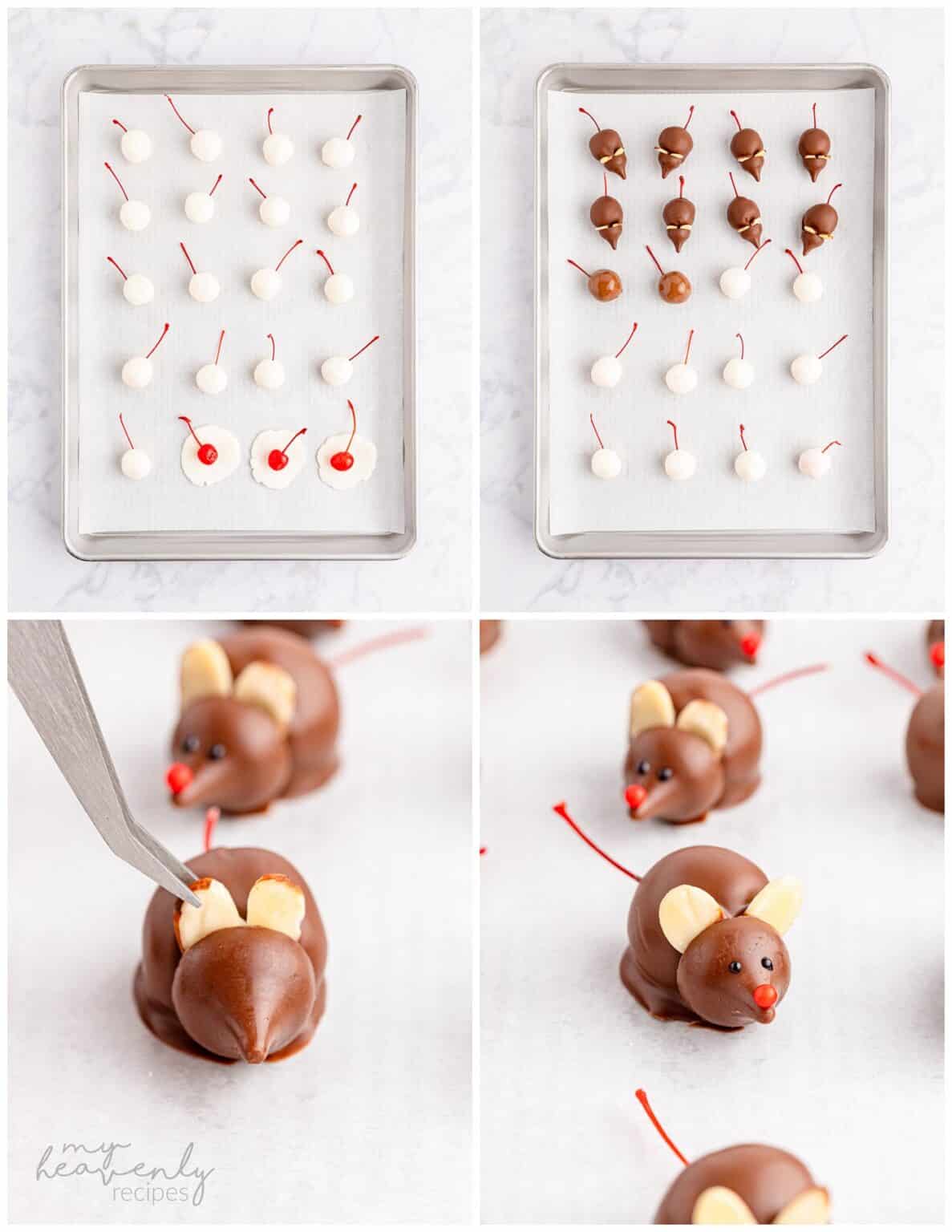 Chocolate Covered Cherry Mice - My Heavenly Recipes