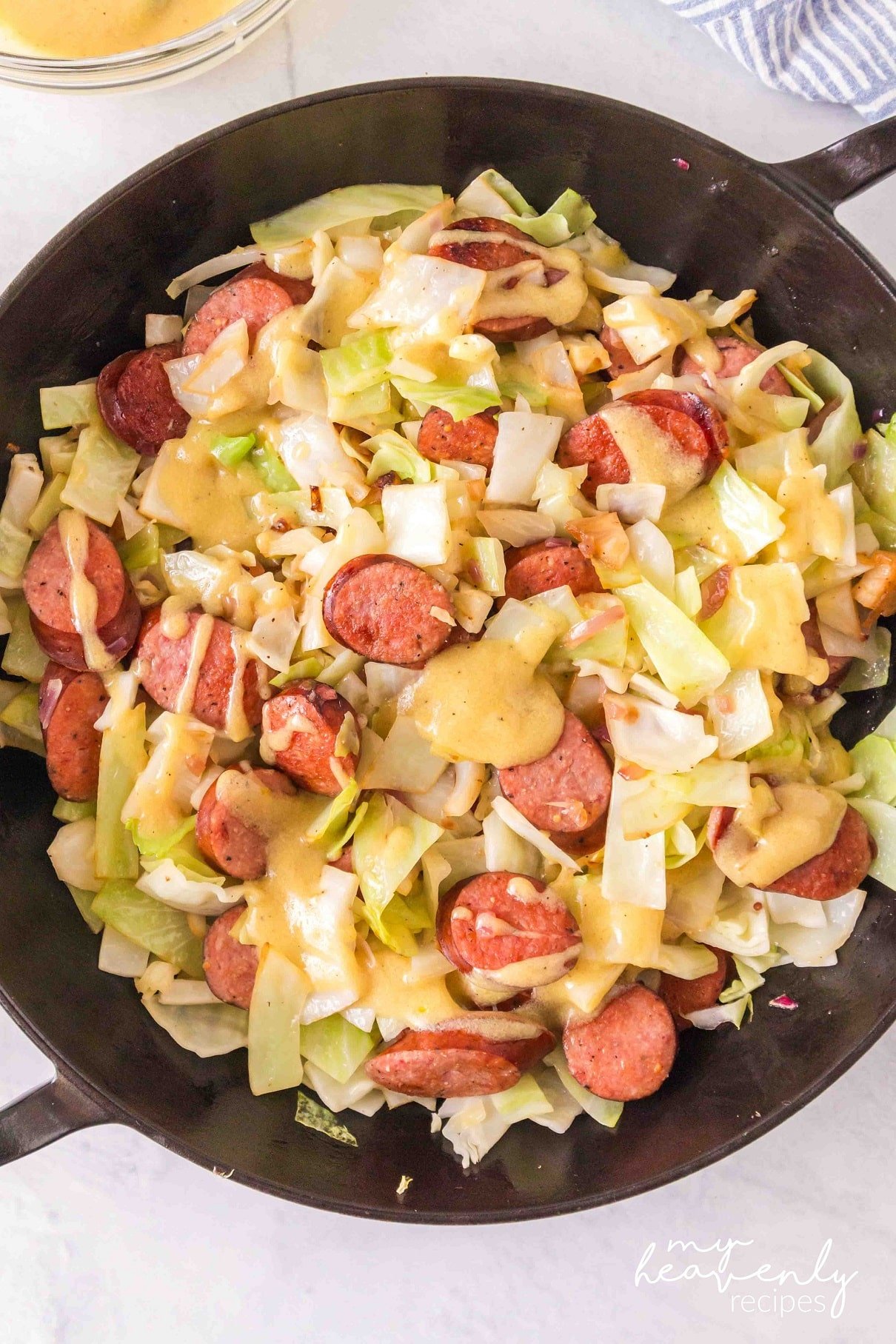 Kielbasa and Cabbage Skillet Recipe - My Heavenly Recipes