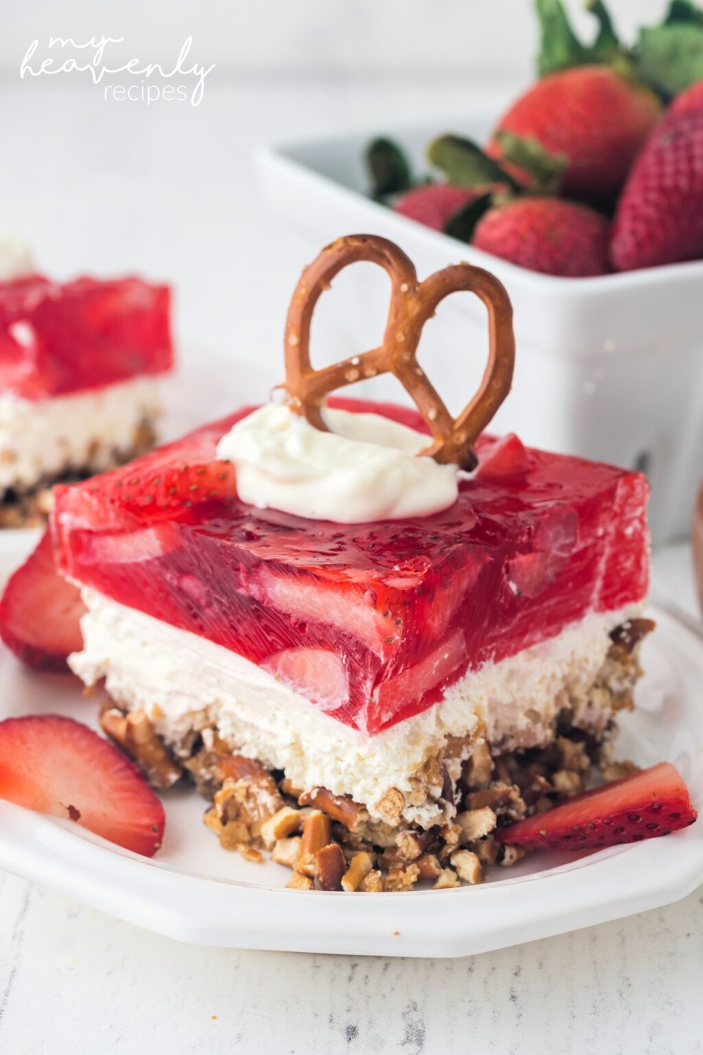 Strawberry Pretzel Salad Recipe - My Heavenly Recipes