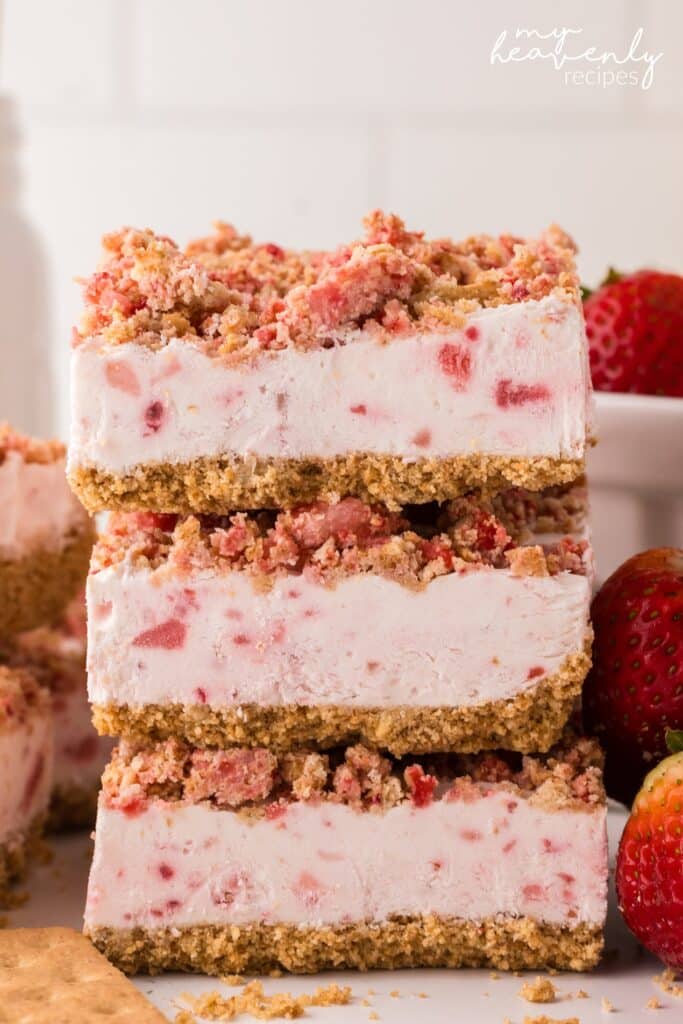 Strawberry Crunch Ice Cream Bars - My Heavenly Recipes