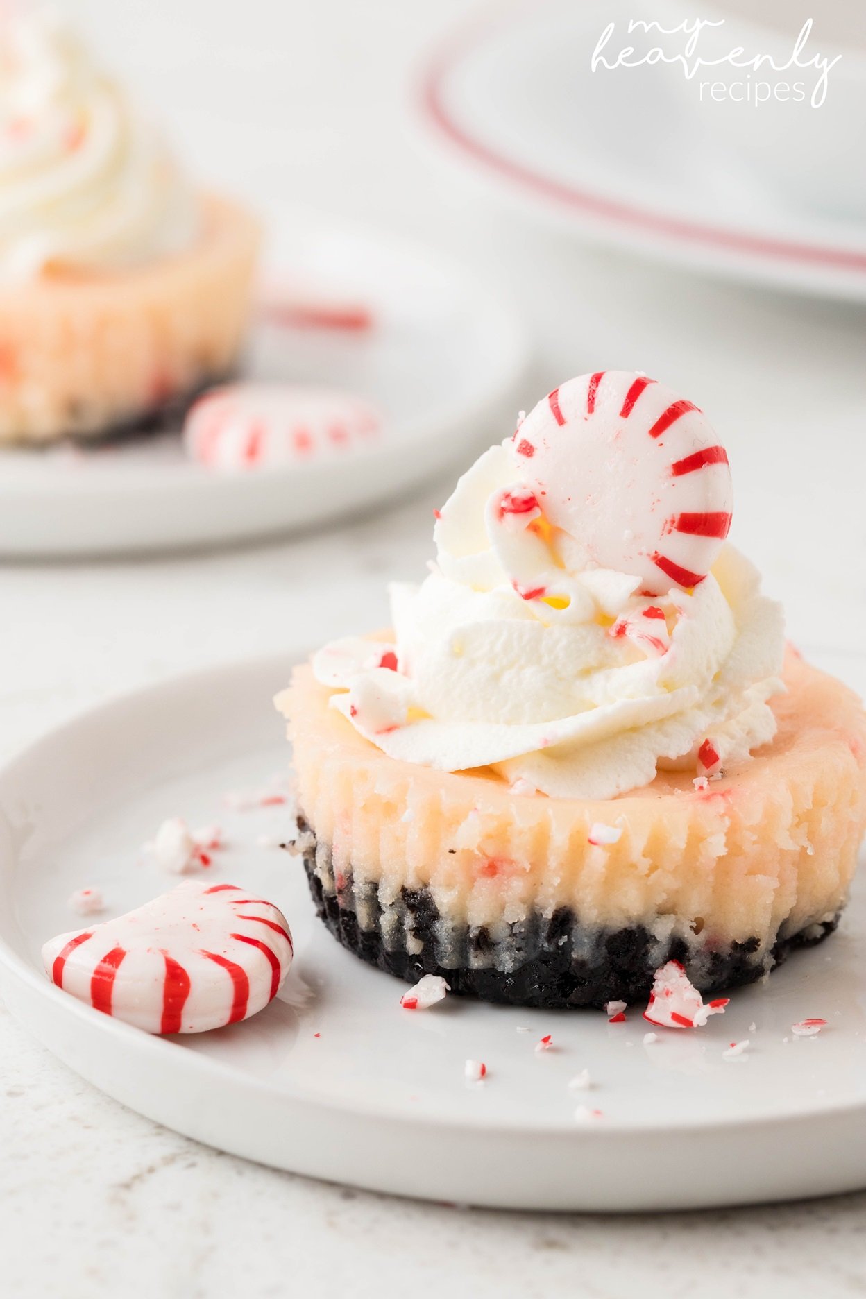 Mini Peppermint Cheesecake Recipe - My Heavenly Recipes