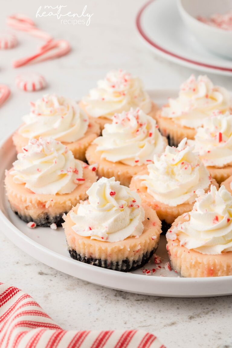 Mini Peppermint Cheesecake Recipe - My Heavenly Recipes