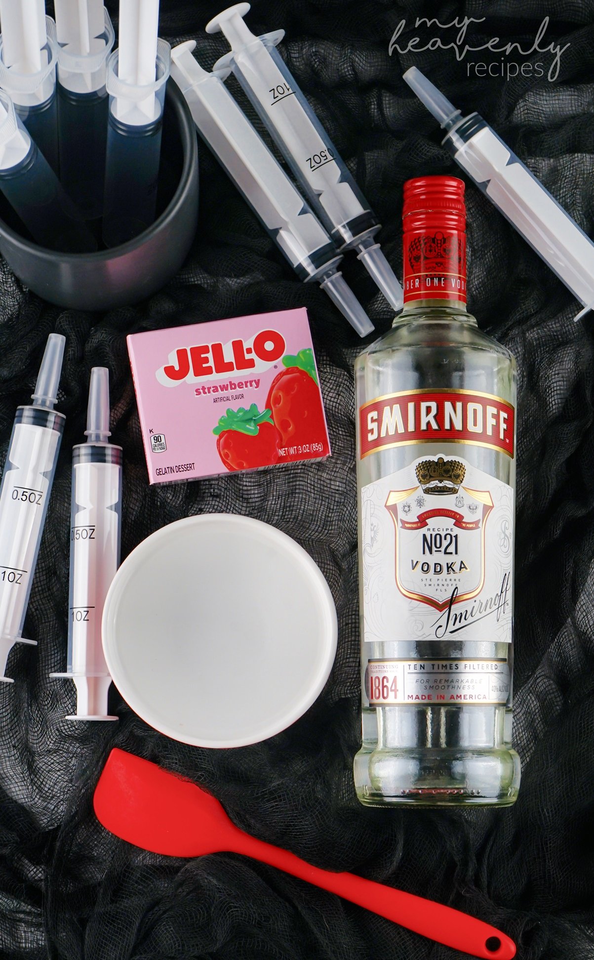 "Bloody" Jello Shots in a Syringe - My Heavenly Recipes