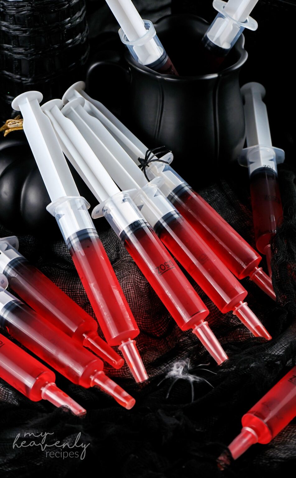 "Bloody" Jello Shots in a Syringe - My Heavenly Recipes