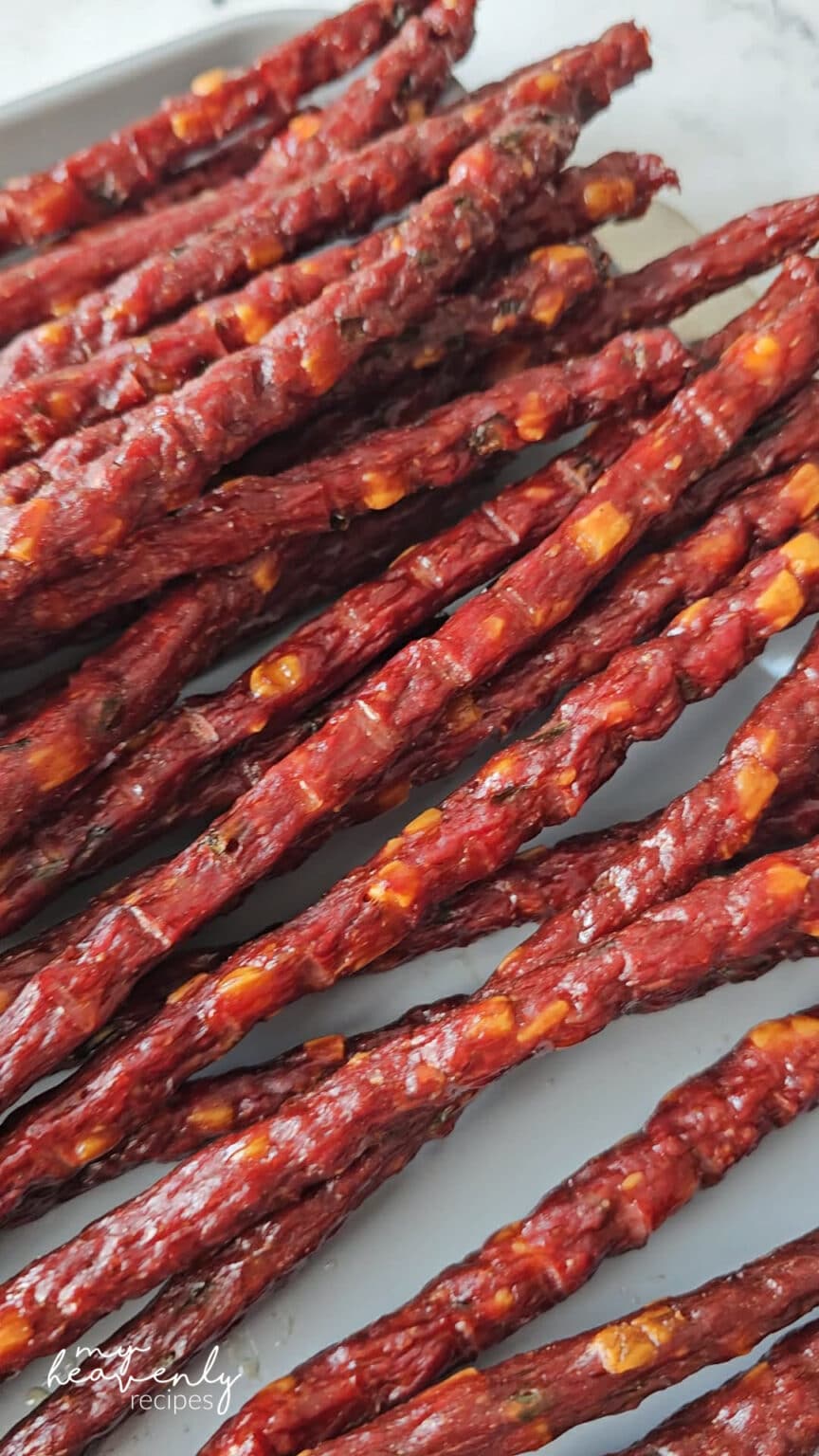 Jalapeno Cheddar Beef Sticks on the Smoker - My Heavenly Recipes